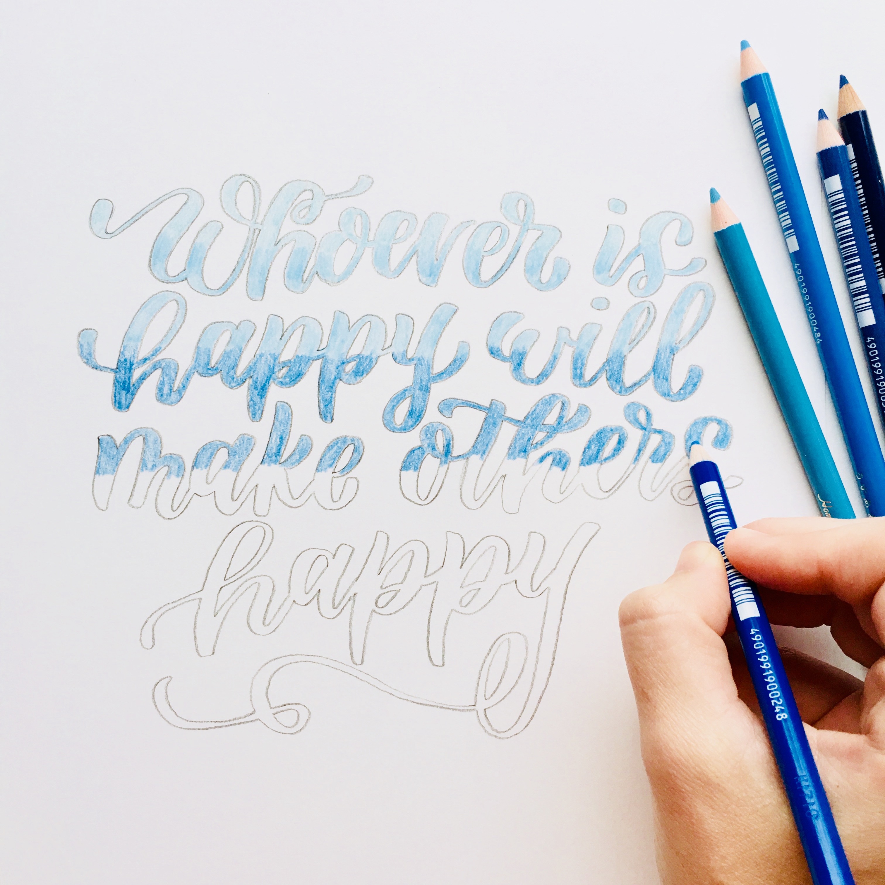 How To Create Ombre Brush Lettering With Colored Pencils – STUDIO 80 DESIGN